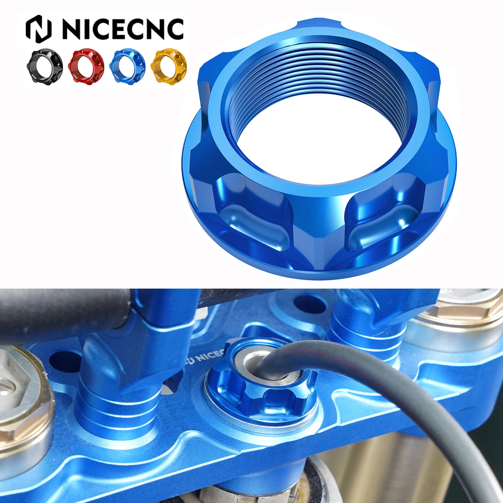 Motocross-Steering-Stem-Nut-For-Yamaha-YZ125-YZ250-YZ250F-YZ450F-YZ400F ...