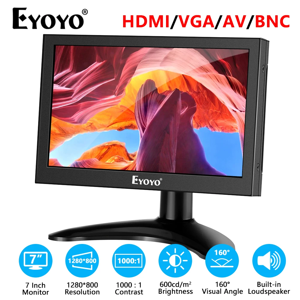 Eyoyo-Monitor LCD pequeño para exteriores, de 7 pulgadas pantalla HD ...