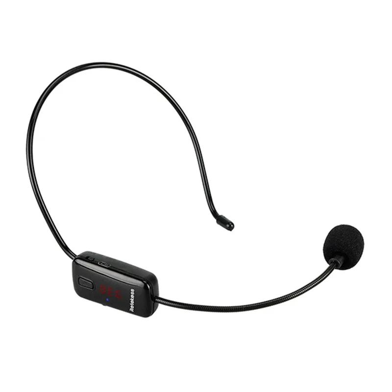 Wireless-Microphone-Condenser-Headset-Megaphone-Radio-Mic-FM-87-108MHz ...