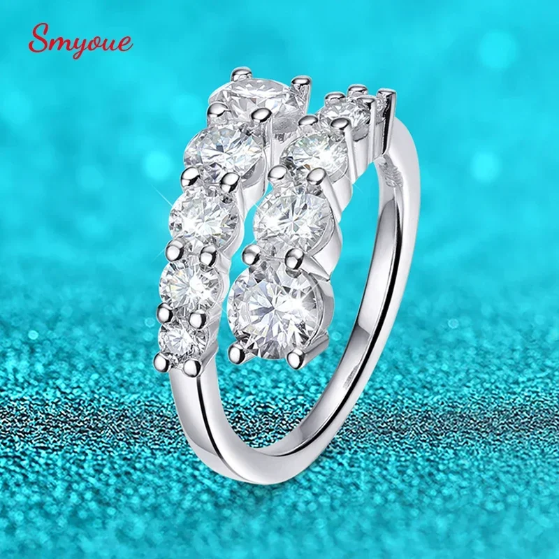 Smyoue-10-gemas-anillos-de-moissanita-completos-para-mujer-brillante ...