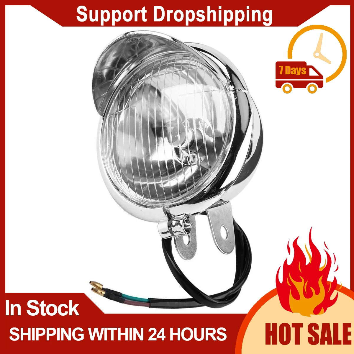 12v Universal Chrome Fog Lights Color Abs Motorcycle Fog Lights ...