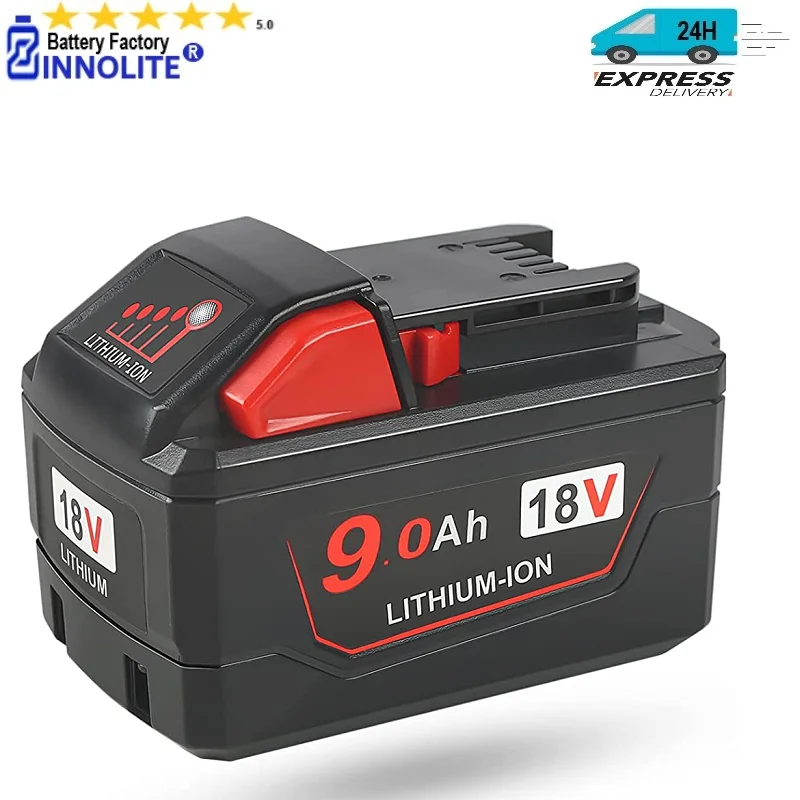 18v 9.0 Ah Replacement For Milwaukee M18 Battery Compatible With ...