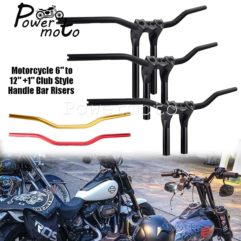 Motorcycle-Club-Style-Straight-Handlebar-Riser-Clamp-T-Bar-Handle-Bar ...