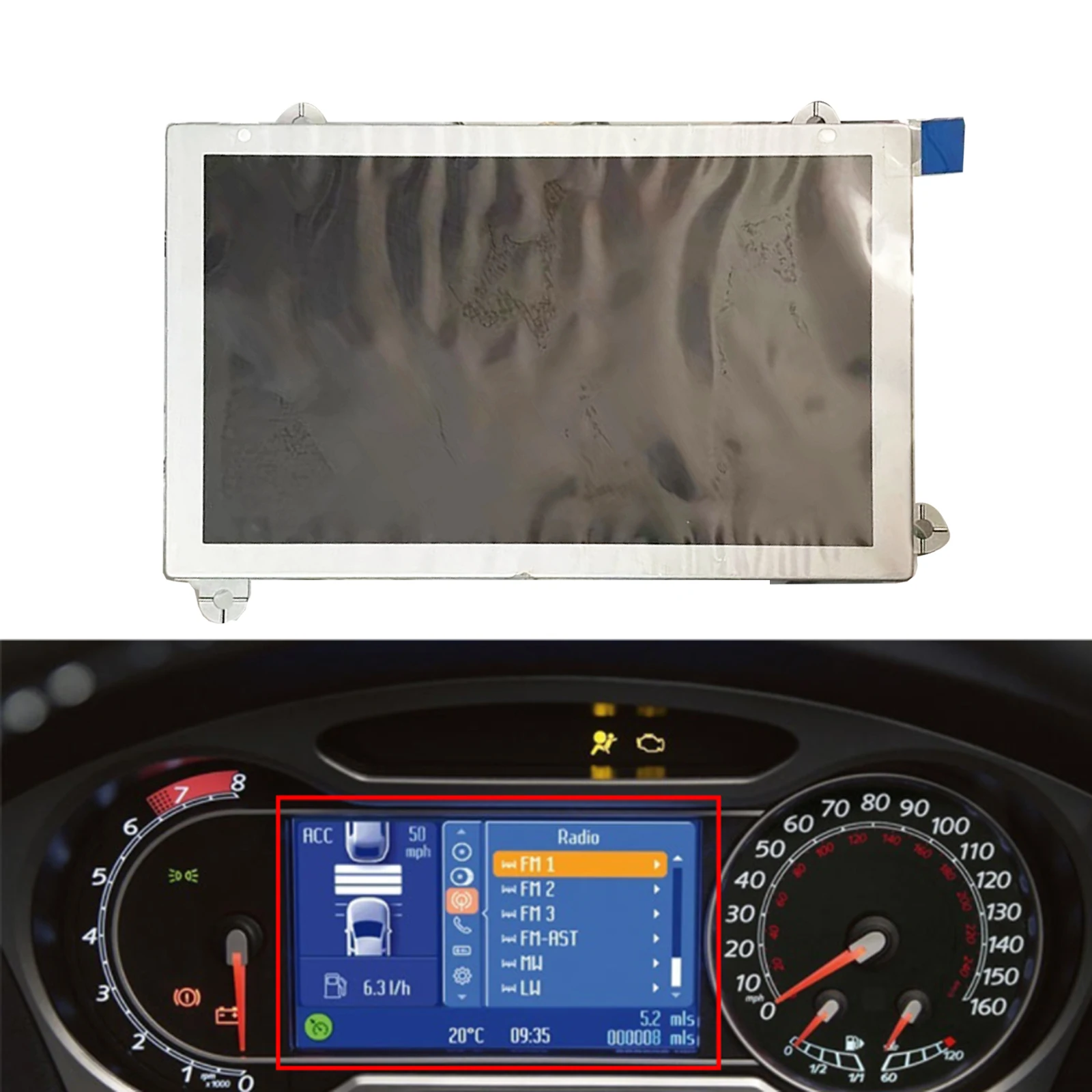 Instrument Cluster LCD Display 07 10 for Ford Mondeo MK4 Galaxy MK3 S ...