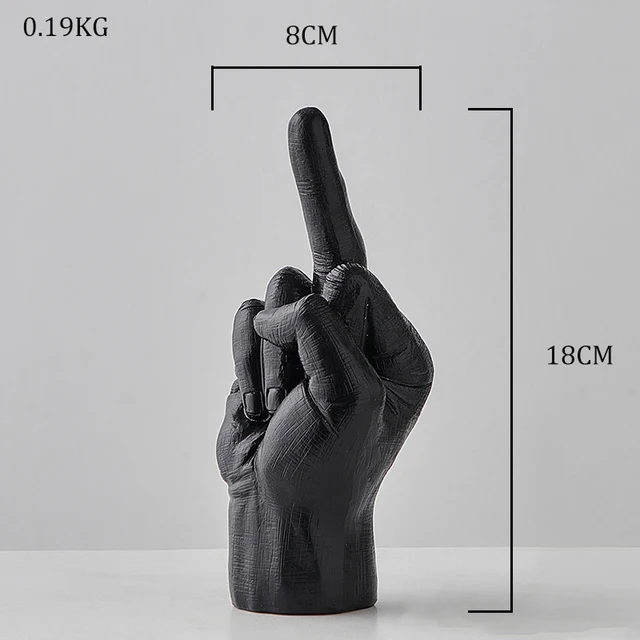 Creative Middle Finger Statue Nordic Resin Figurines Craft Sculptures ...