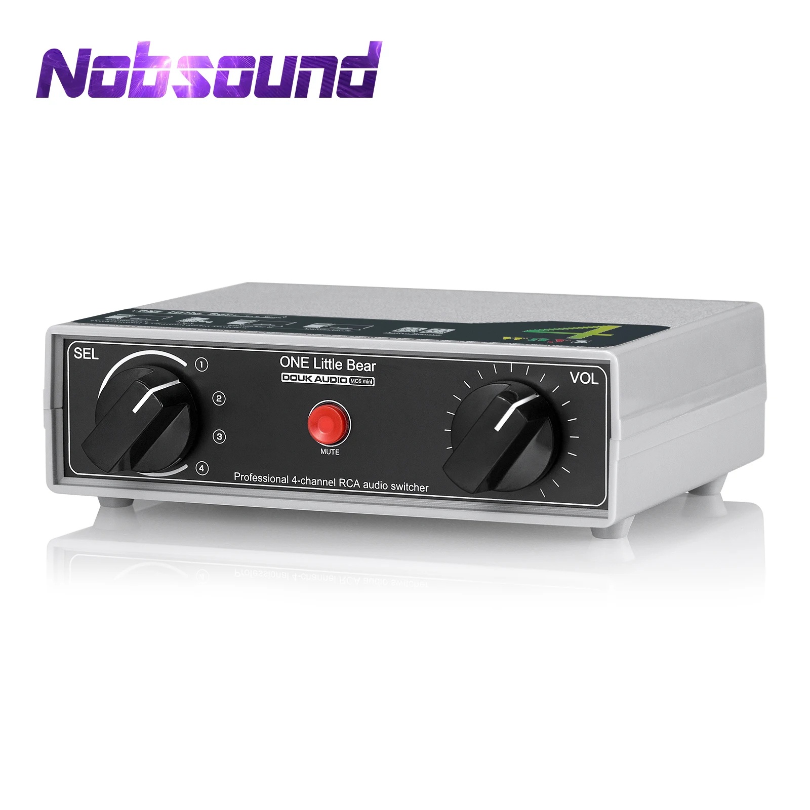 Nobsound Portable 4-way Analog RCA Stereo Audio Switcher Volume Control ...
