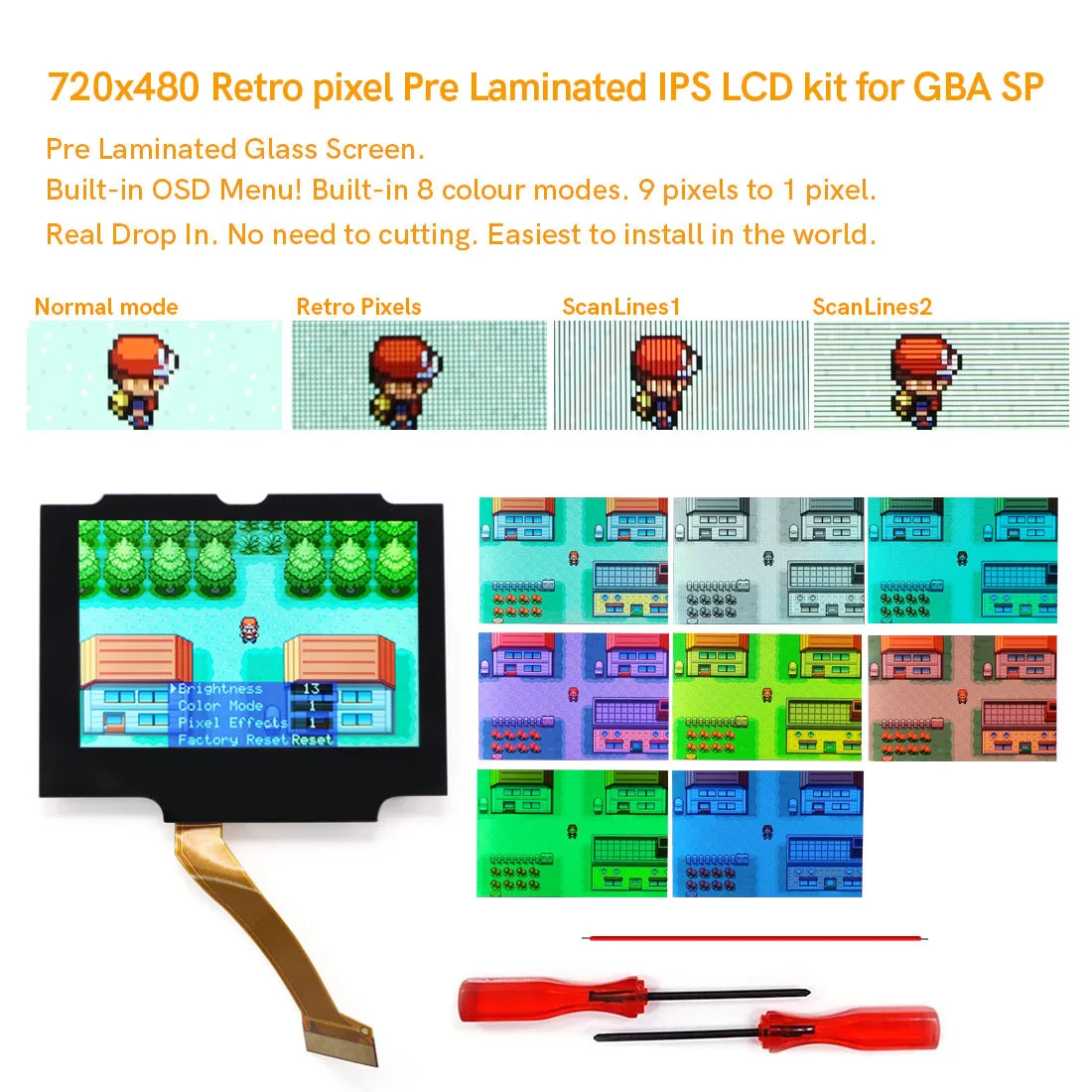 Kit-de-exibi-o-de-tela-LCD-para-Gameboy-Advance-SP-retroilumina-o-IPS ...