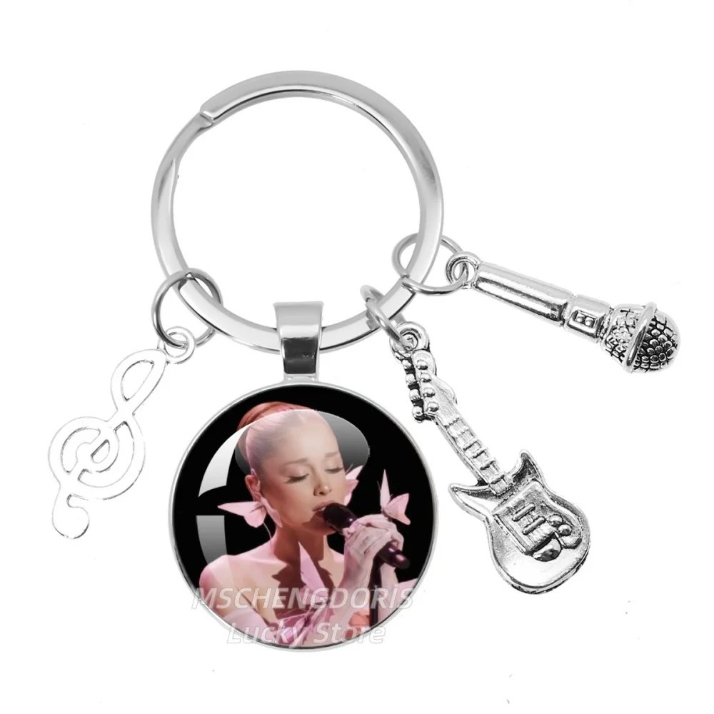 Singer A-Ariana G-Grande KeychainGlass Cabochon Pendant Meme Musician ...