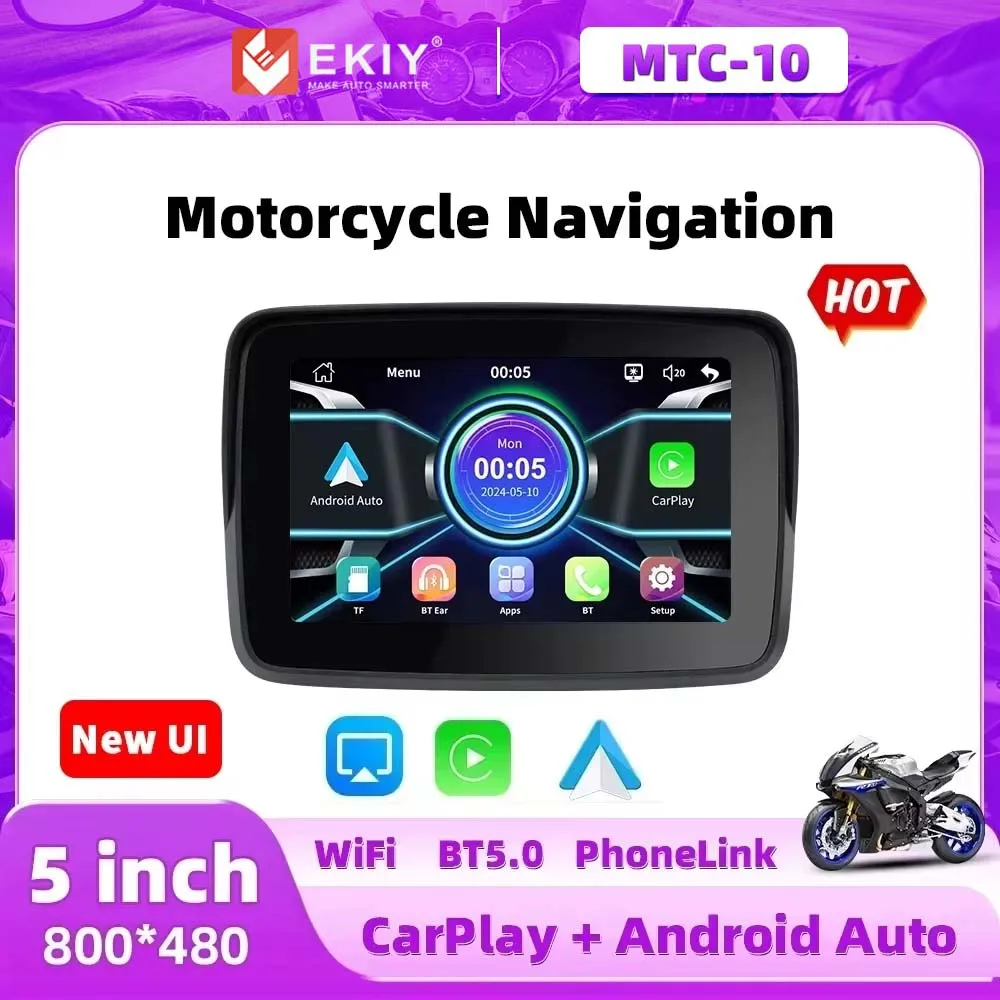 EKIY-Navigation-Motorrad-Carplay-Display-Tragbarer-Motorrad-Wireless ...