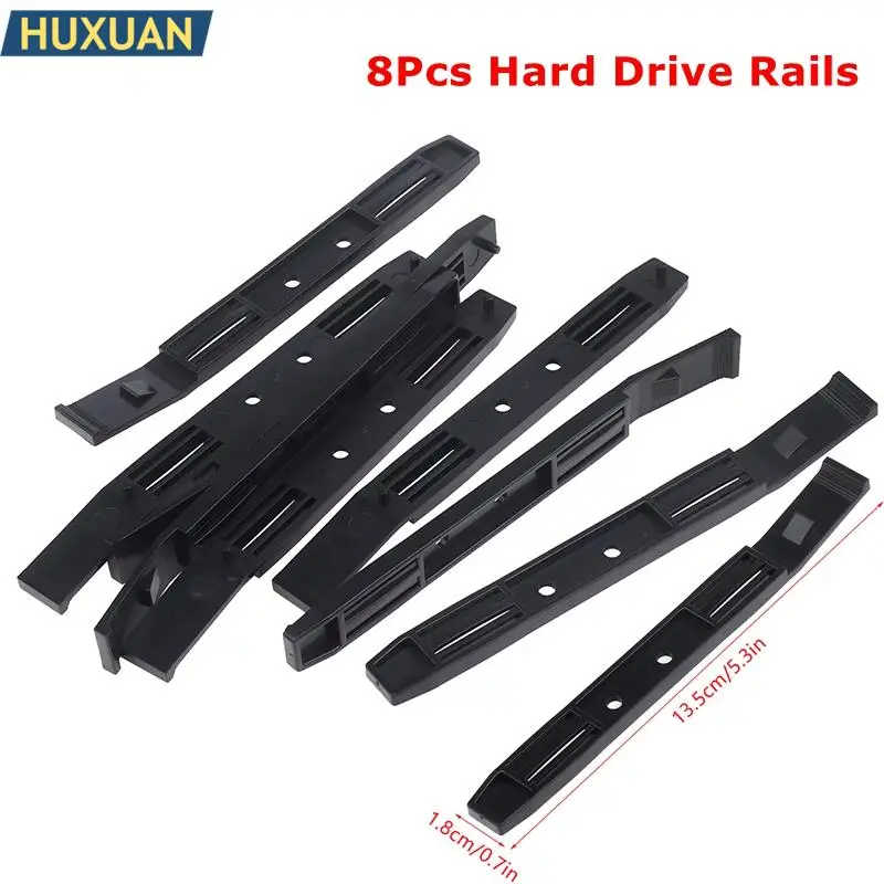 8Pcs-Set-Black-Chassis-Hard-Drive-Rails-Mounting-Desktop-Hard-Disk ...