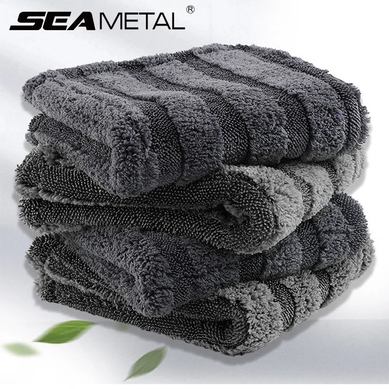 SEAMETAL 1200GSM Thickened Soft Car Wash Microfiber Towel Coral Fleece ...