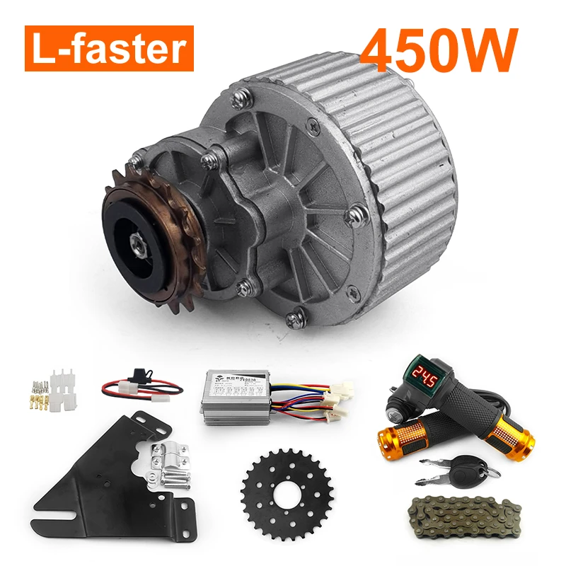 L-faster 24v 450w E-bike Conversion Kit With Twist Throttle Handle For ...