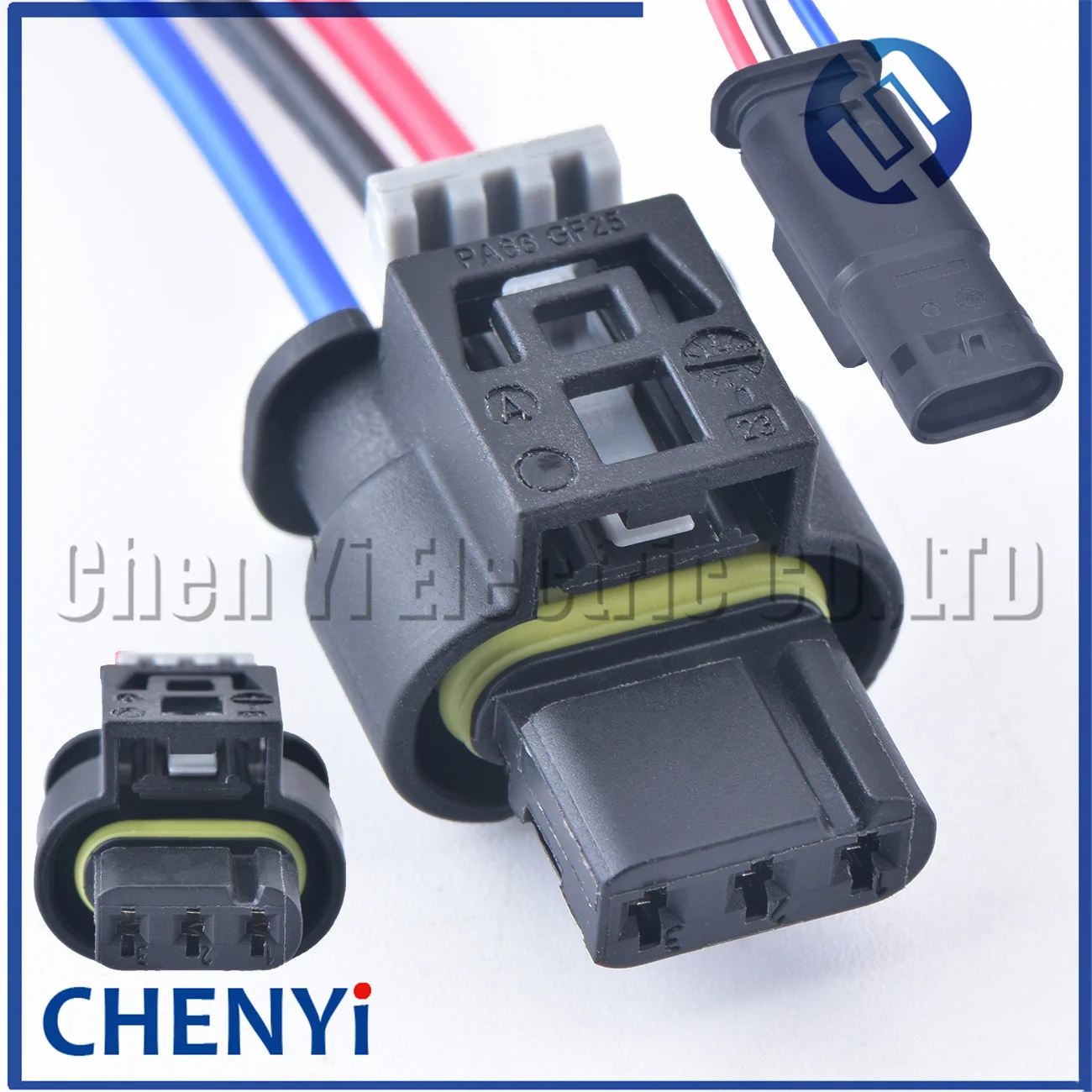 3 Pin auto waterproof automotive cable connector reversing radar ...