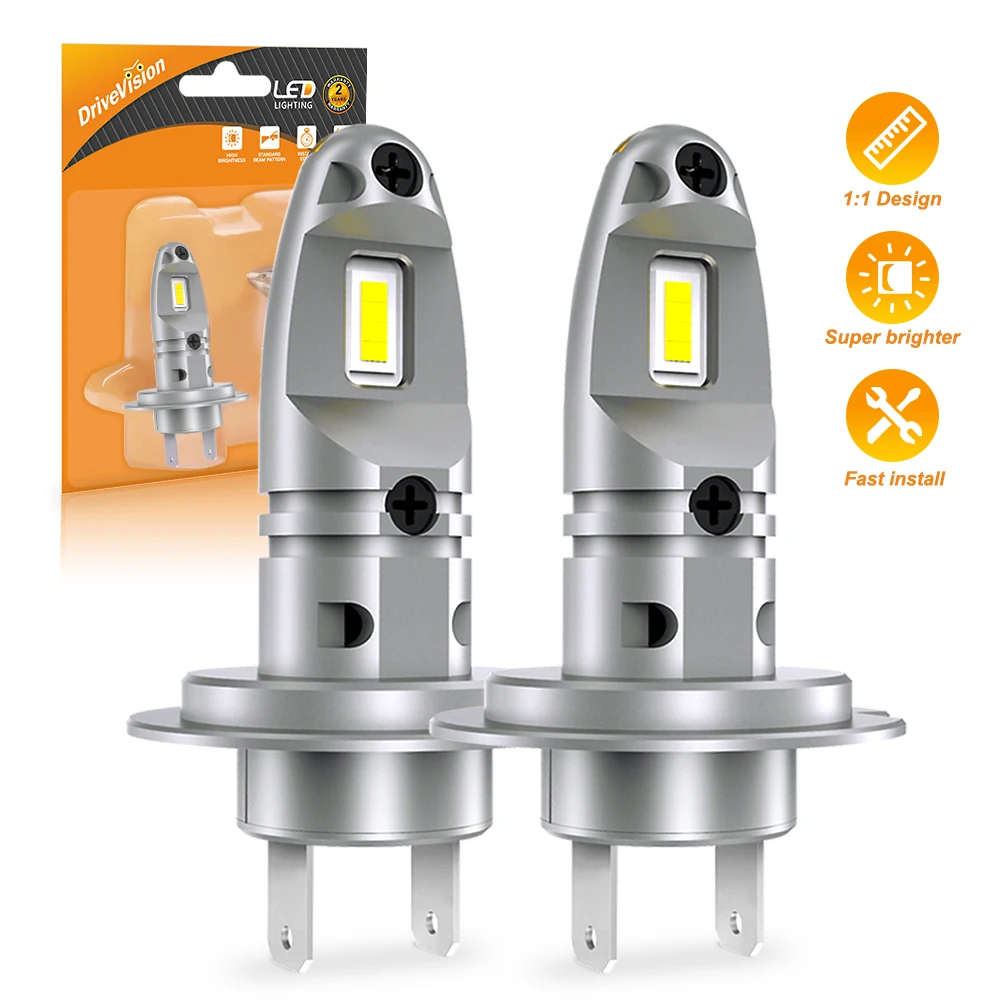 DRIVEVISION-2Pcs-Mini-LED-Headlight-H7-LED-Bulb-60W-for-Car-Head-Lamp ...