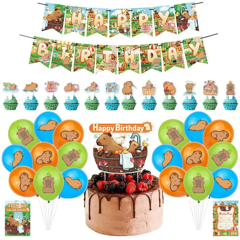 Capybara globos de diseño de animales bonitos, Kit de Decoración de ...