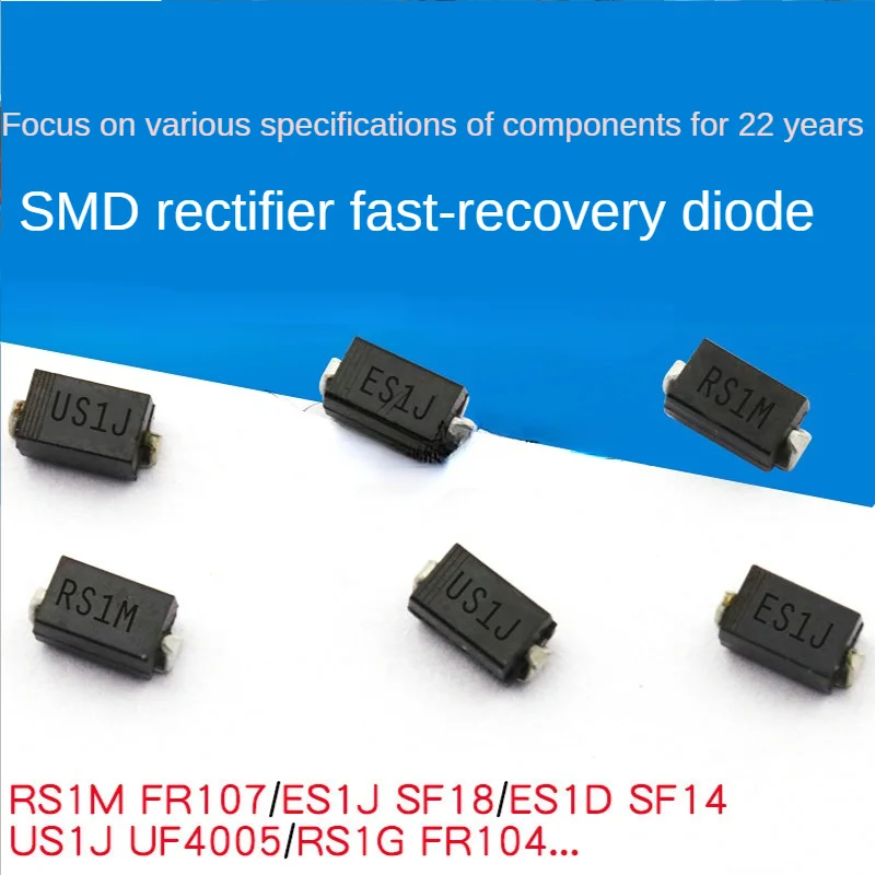 20Pcs-RS1M-FR107-ES1J-SF18-ES1D-SF14-US1J-UF4005-RS1G-FR104-FR107W-F7 ...