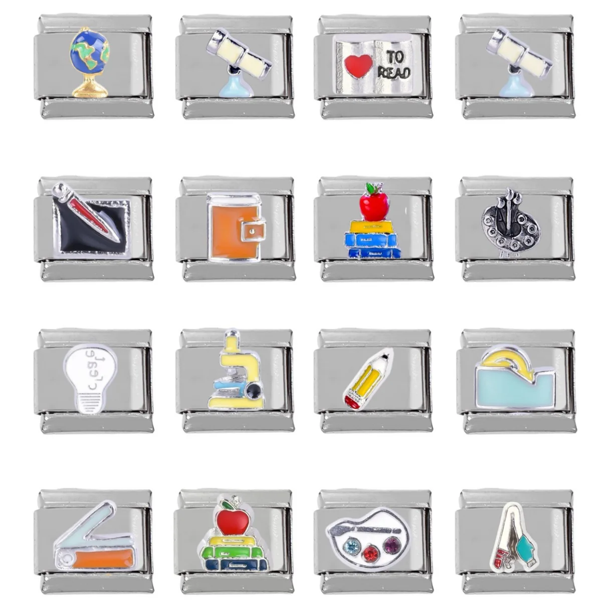 Bracelet-Telescope-Paintbrush-Diy-9mm-Stainless-Steel-Italian-Charm ...