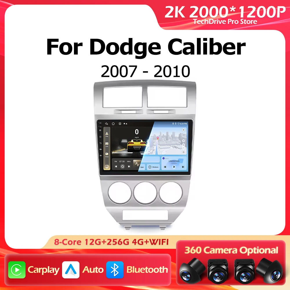 Android 16 Car Radio For Dodge Caliber 2007-2010 Navigation GPS Auto ...