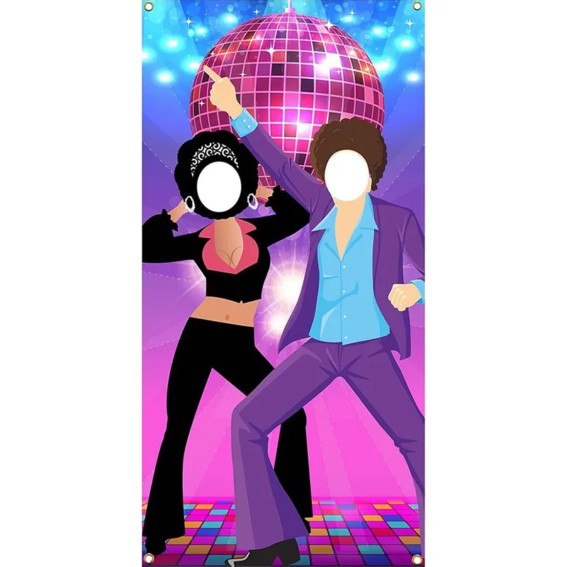 50s-70s-80s-disco-theme-birthday-party-decoration-backdrop-door-banner