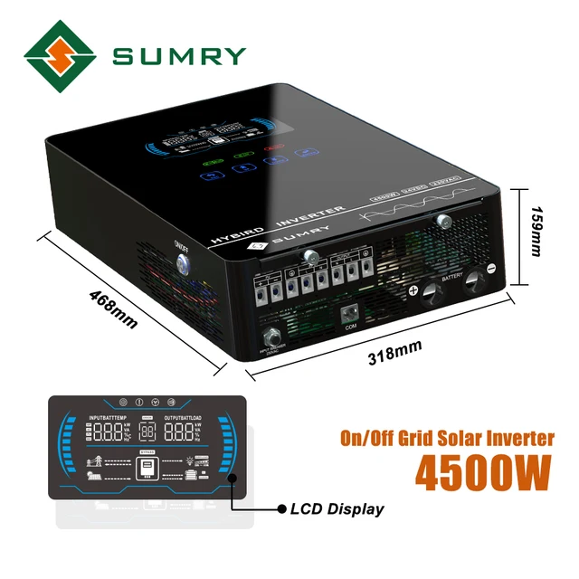 SUMRY 4.5Kw Solar Off grid Inverter DC24V 120VAC 230VAC Pure sine wave ...