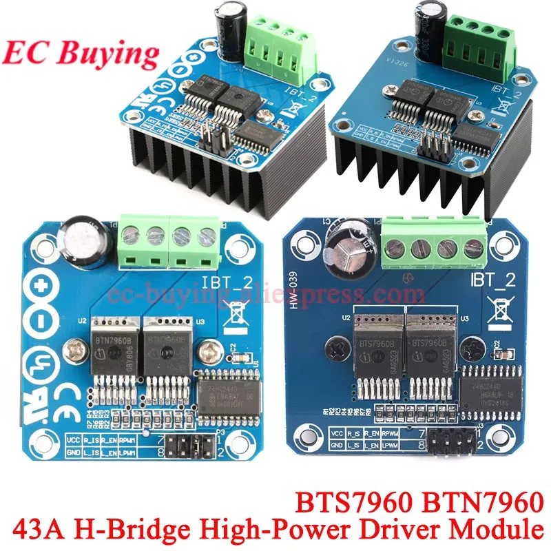 Double BTS7960/BTN7960 43A H-bridge High-power Motor Driver Module/ diy ...