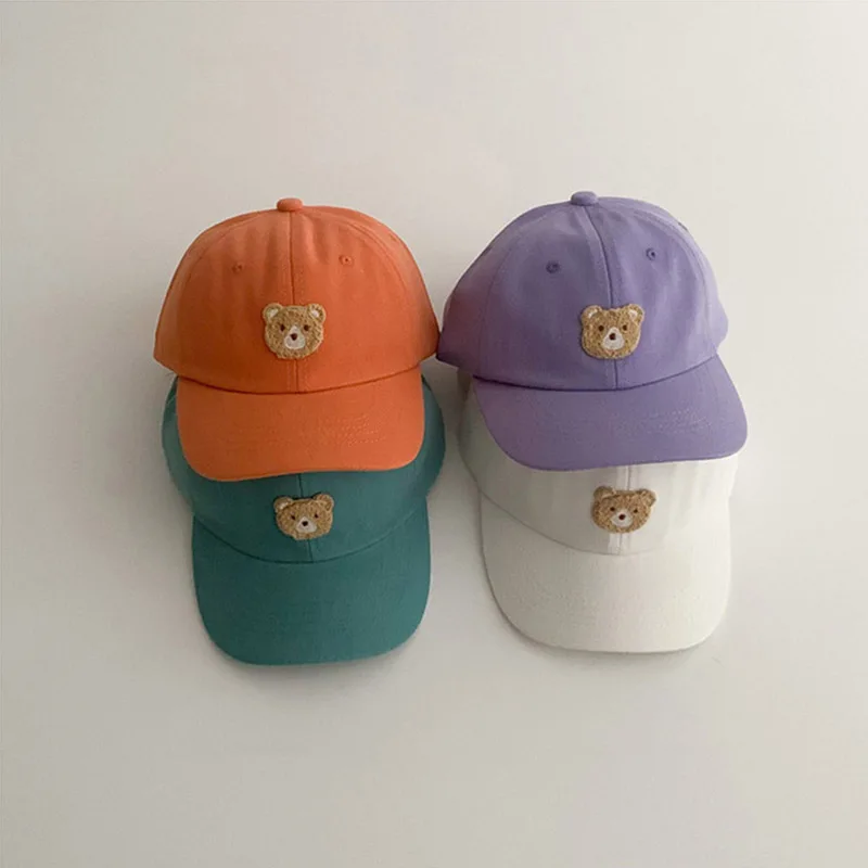 Korean-Bear-Kids-Baseball-Cap-Boy-Girl-Outdoor-Sunshade-Visors-Solid ...