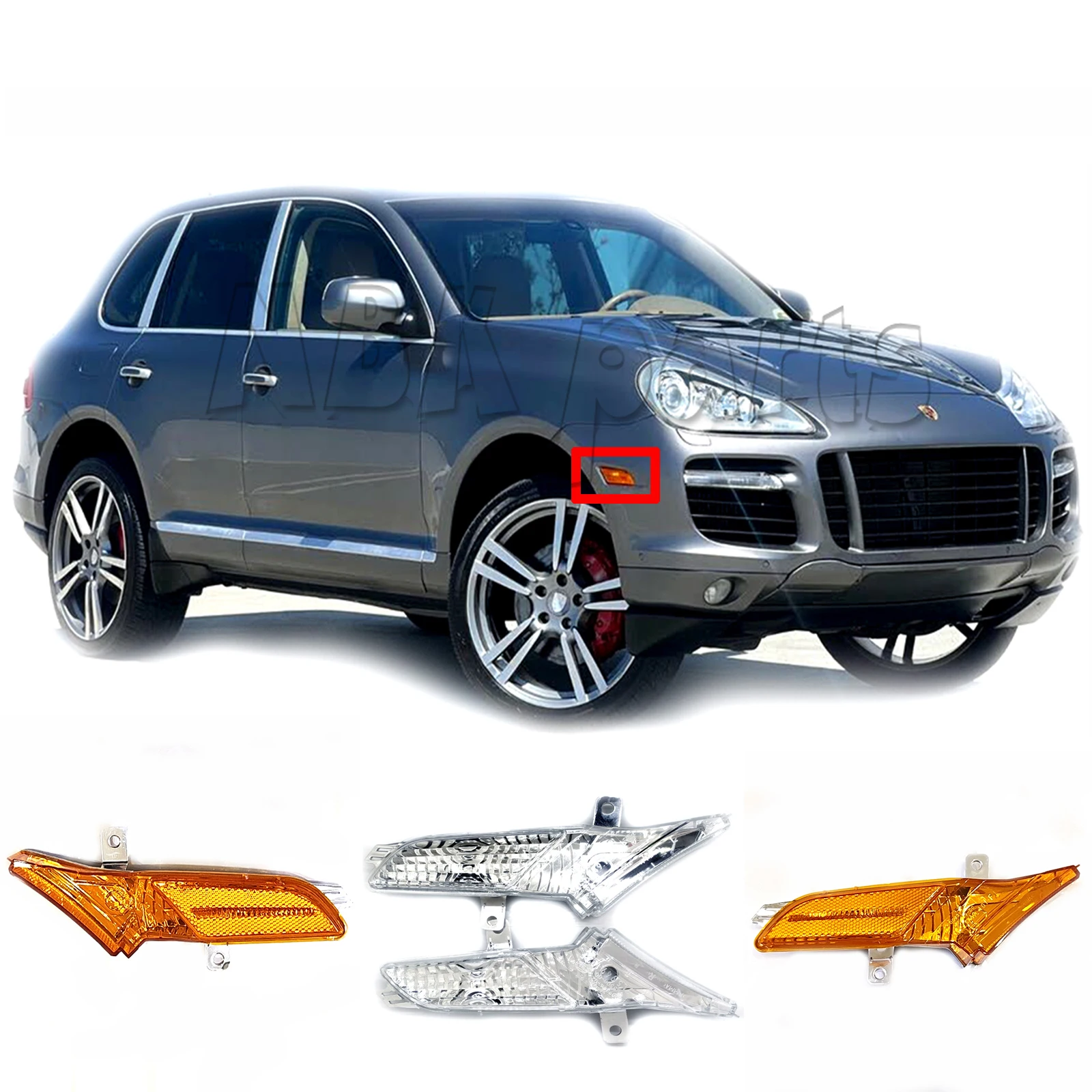 Fit 07-10 Side Marker L&R Porsche Cayenne 9PA 957 GTS S Turbo Base ...