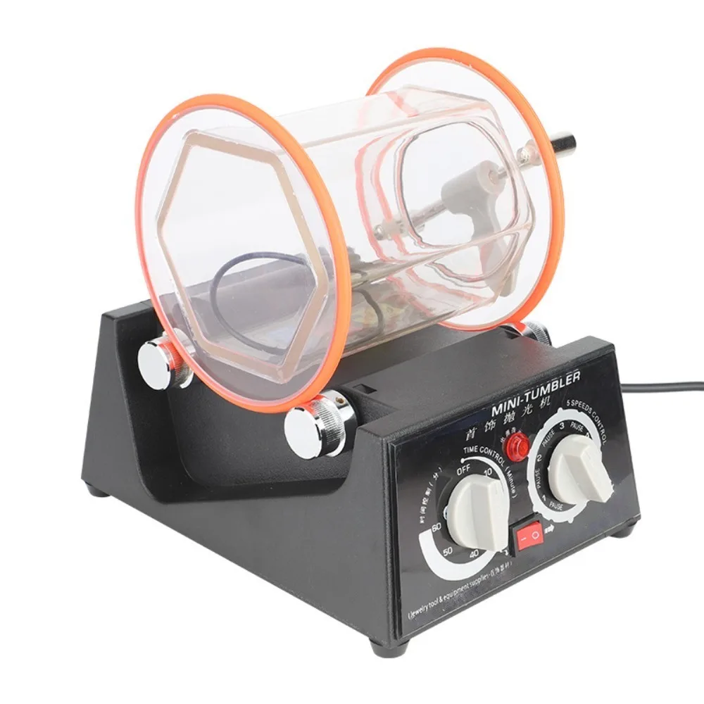 Small Rotary Drum Polishing Machine / Rolling Grinding Barrel / Jewelry ...