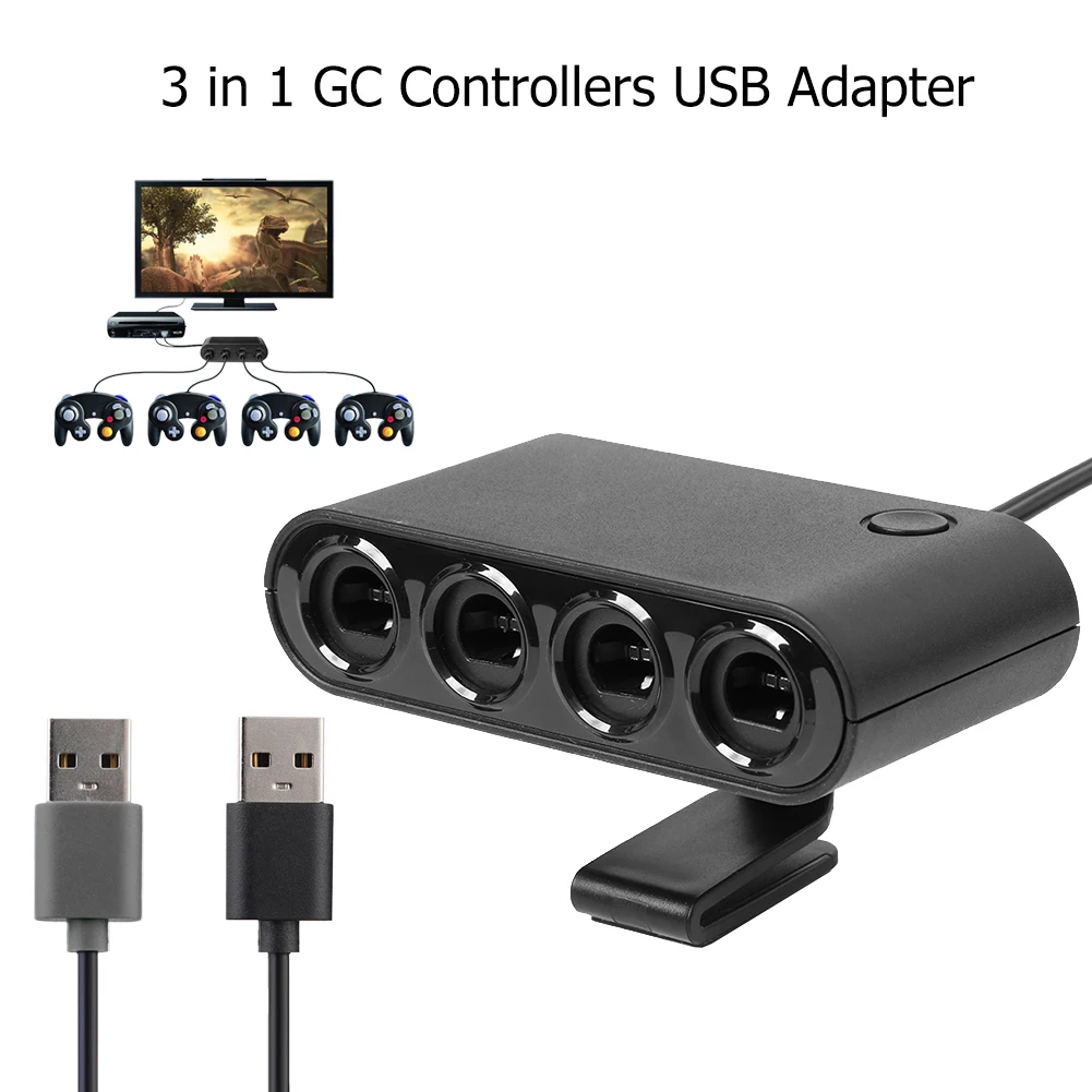 4 Ports Game Converter for GameCube GC Controller USB Adapter Protable ...