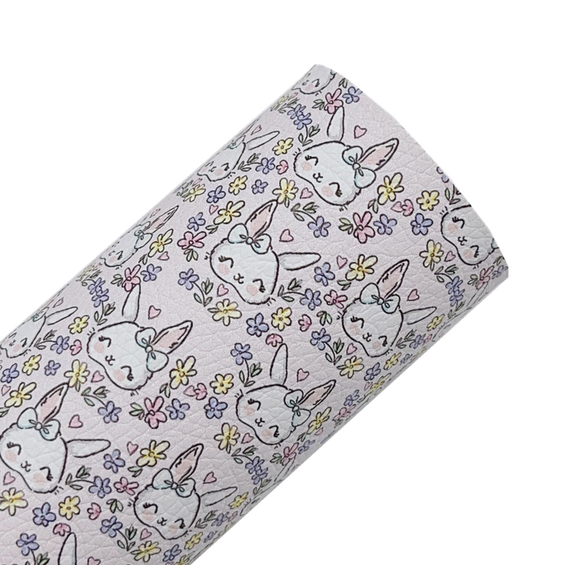 New-Rainbow-Kids-Patten-Cute-Rabbits-Ditsy-Flower-Artisan-Leatherette ...