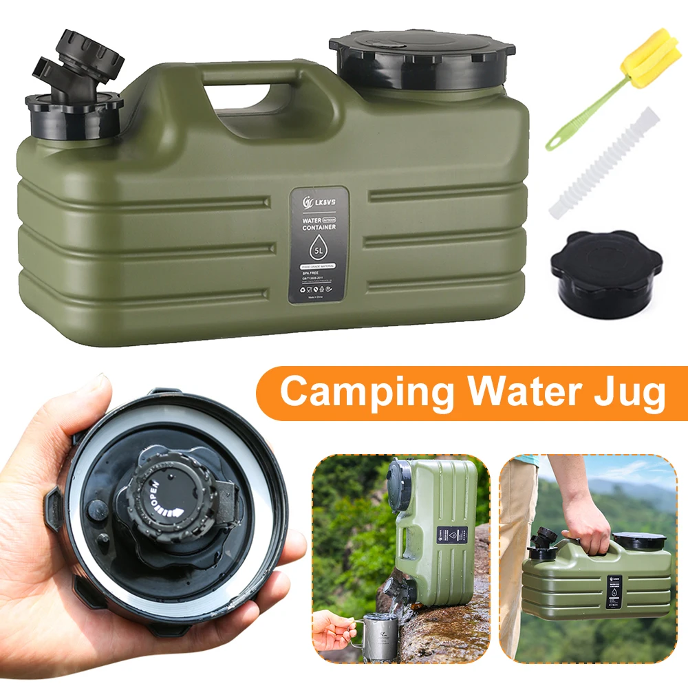 11L/5L Camping Water Container Large Capacity Outdoor Water Bucket with ...