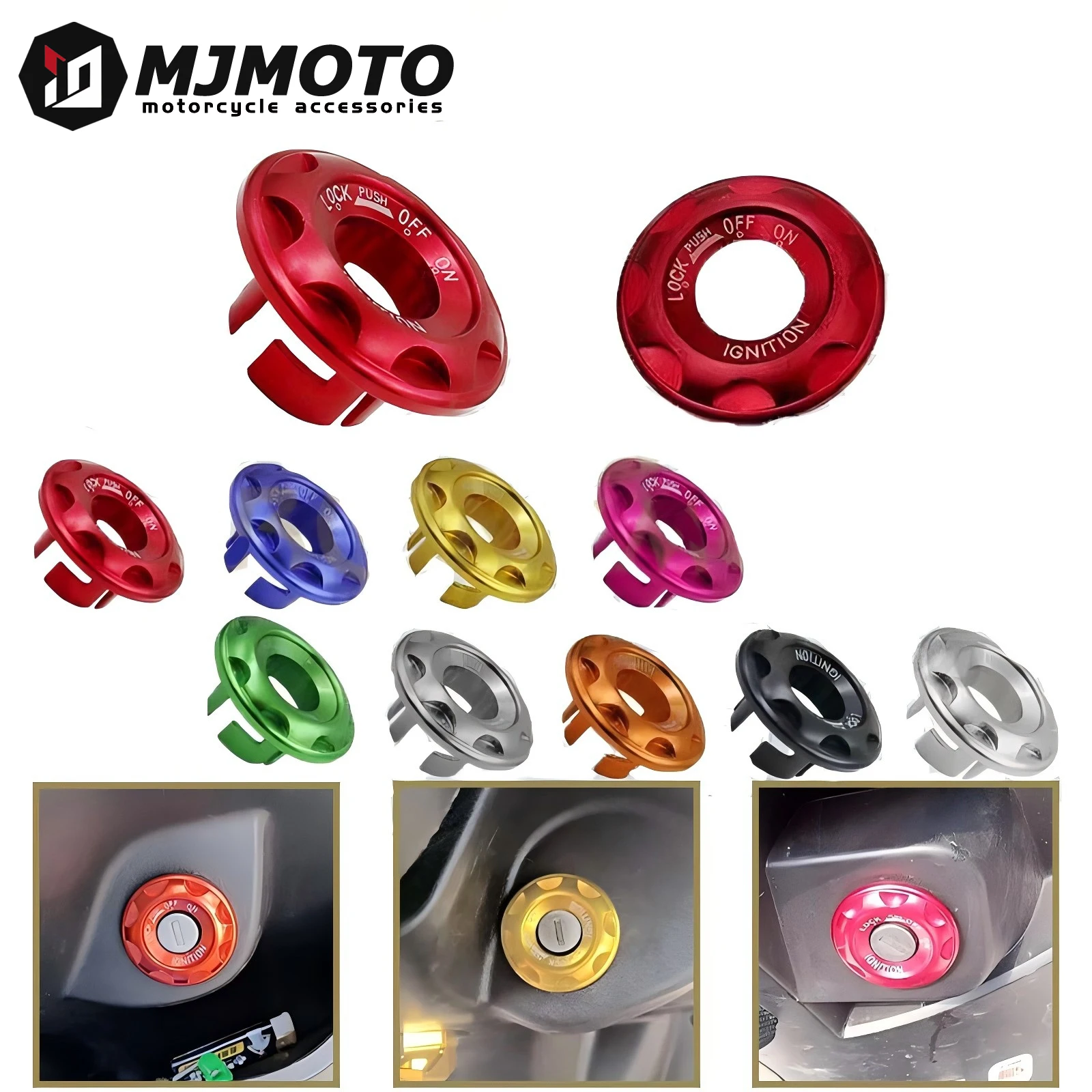 Aluminum Alloy Motorcycle Ignition Switch Cover Key Switch Protector ...