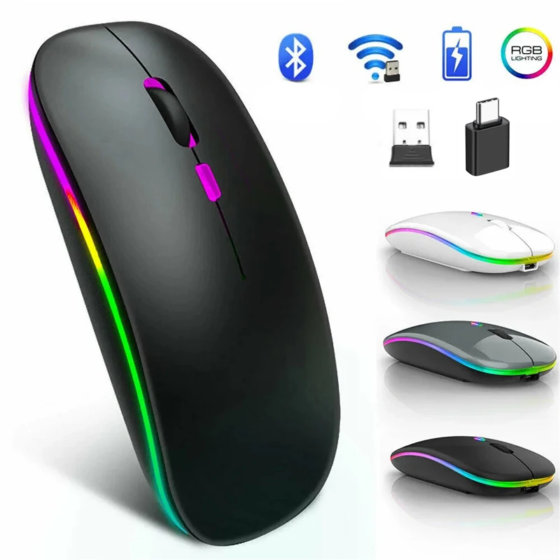 Wireless-Mouse-Bluetooth-compatible-RGB-Rechargeable-Mouses-Wireless ...