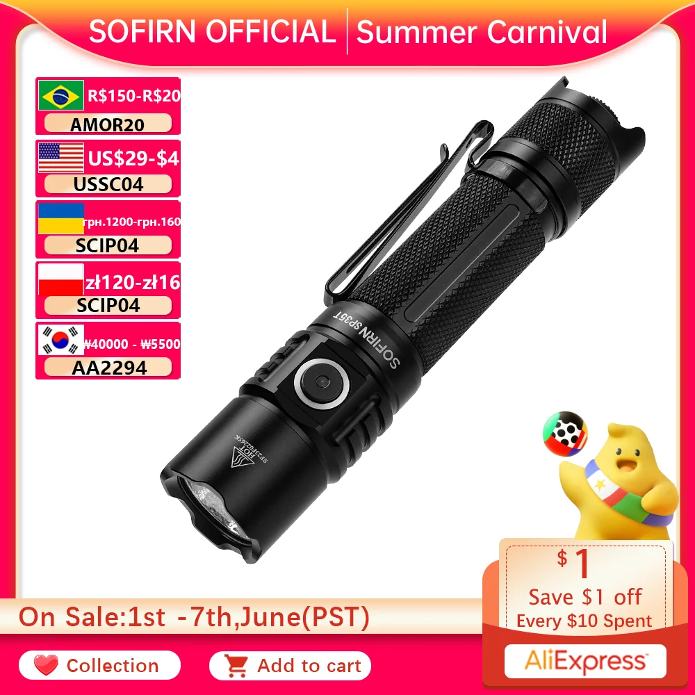 Sofirn-SP35T-3800lm-Tactical-21700-Flashlight-Powerful-LED-Light-USB-C ...