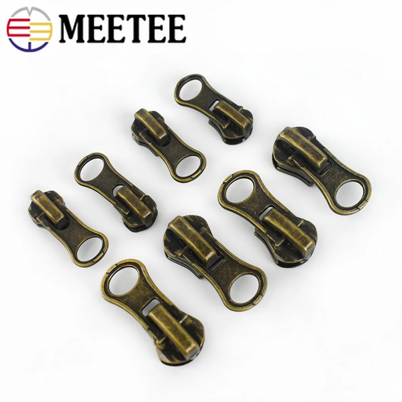 Meetee 10pcs 3# 5# 8# Retro Bronze Zipper Slider for Metal Zippers Bag ...