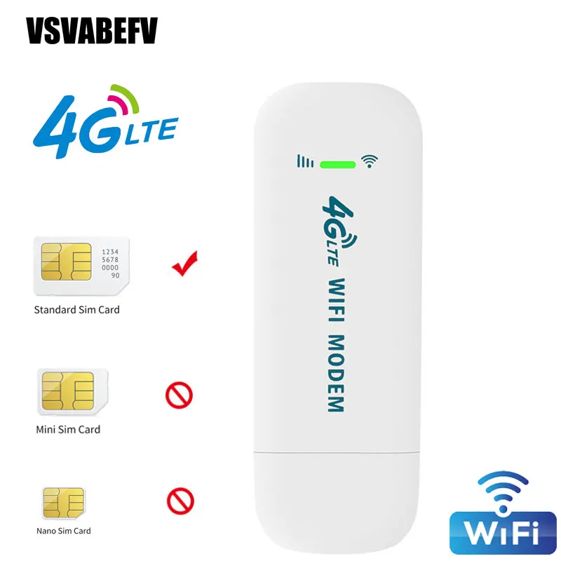 4G WiFi Router SIM Card Portable Wifi LTE Modem 4G LTE Wireless USB ...