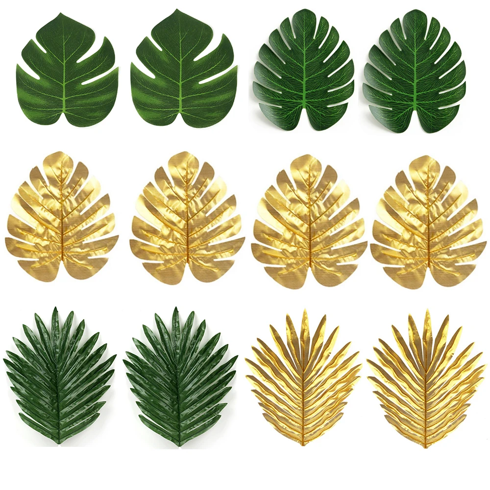 12pcs-Tropical-Palm-Leaves-Jungle-Decoration-Artificial-Turtle-Leaf ...