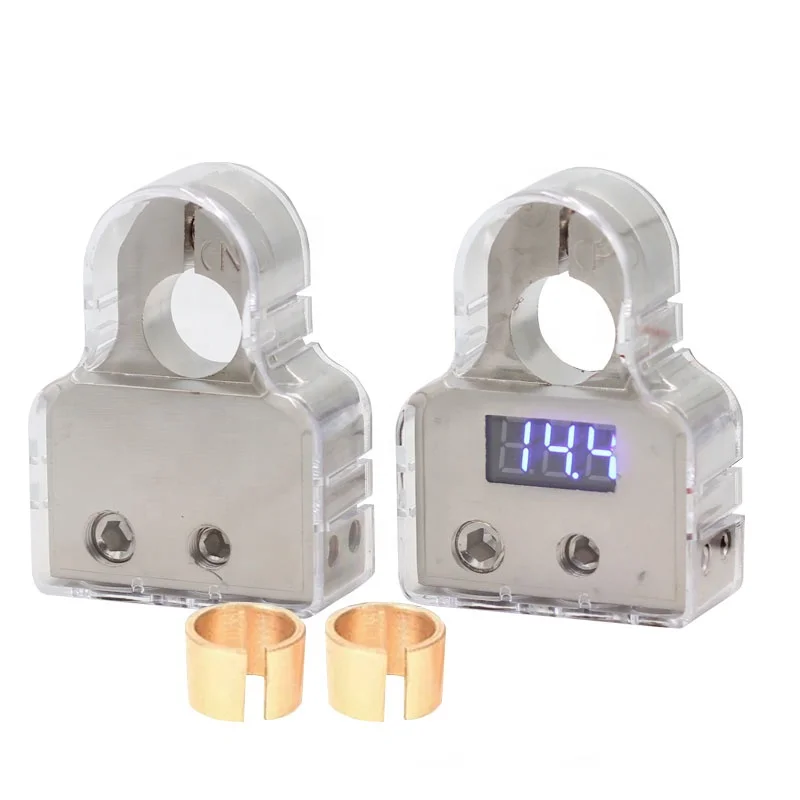 12V Gold Digital Display Positive Negative Car Battery Terminal ...