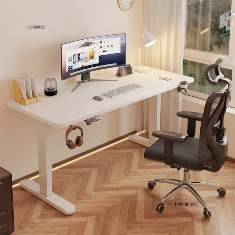 Modern-Solid-Wood-Height-Adjustment-Computer-Desks-Office-Furniture ...