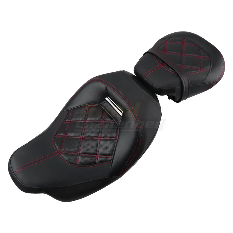 Motorcycle-Rider-Driver-Passenger-Pillion-Seat-Set-For-Harley-Touring ...