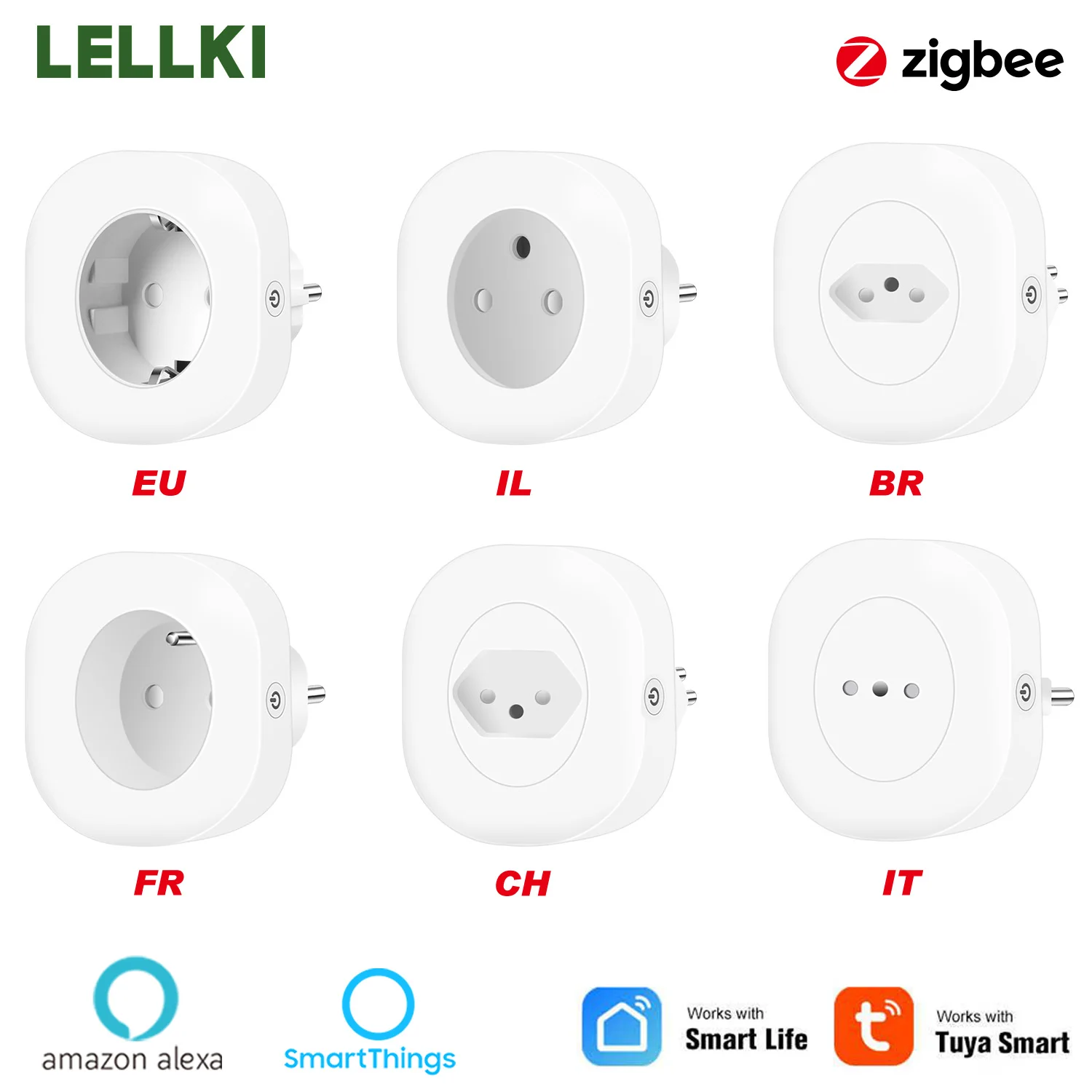 LELLKI-Zigbee-Power-Plug-Socket-Zigbee2mqtt-10A-EU-Brazil-French-IL-IT ...