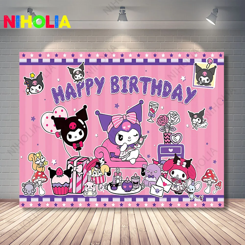 Kuromi-Photo-Backdrop-Hello-Kitty-Banner-Girls-Birthday-Party-Decoration-Baby-Shower-Photography ...