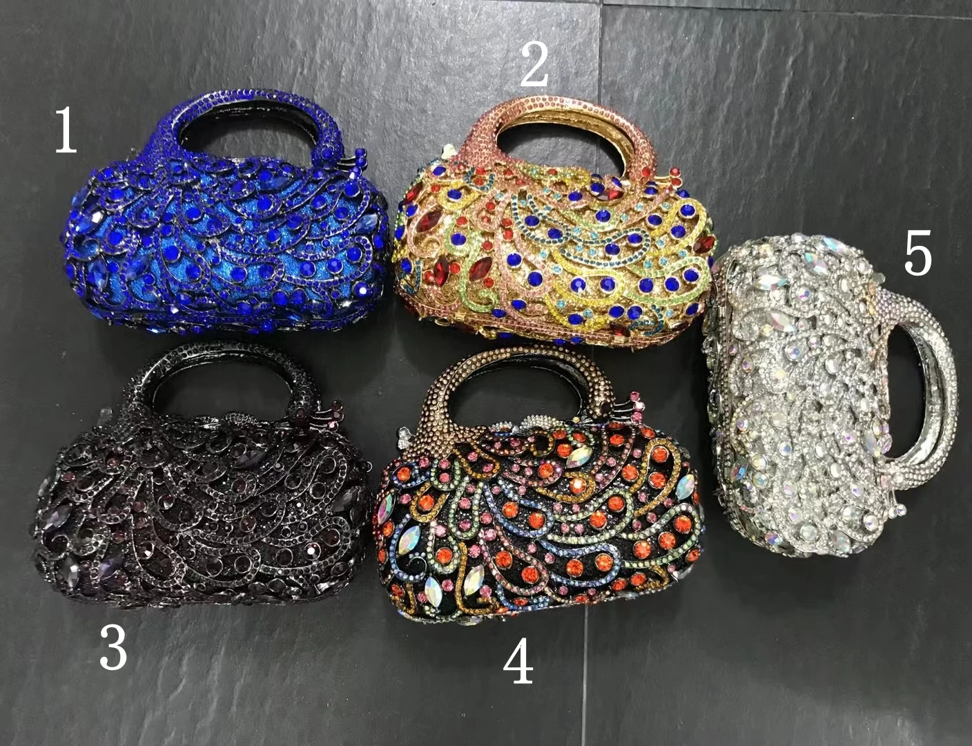 XIYUAN Elegant Hollow Flower Dinner Party Handbag Woman Diamond Wedding ...