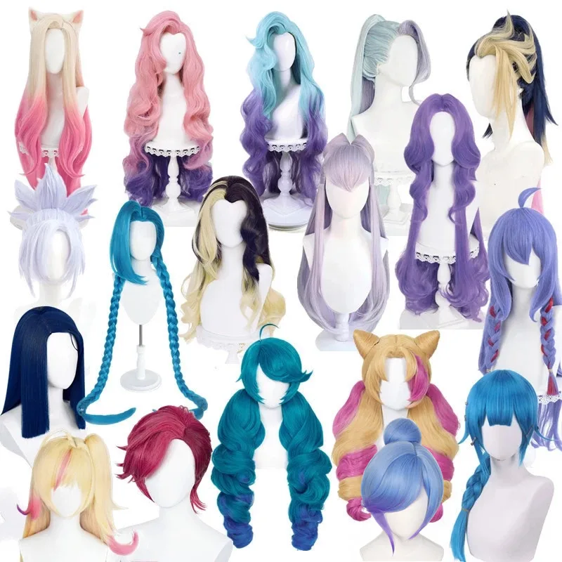 LOL jogo peruca resistente ao calor mais peruca Cap, Ahri Seraphine ...