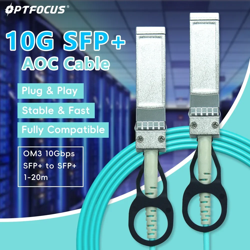 OPTFOCUS 10G SFP+ AOC OM3 Cable 1m 3m 5m 10Gbps SFP+ to SFP+ OM3 ...