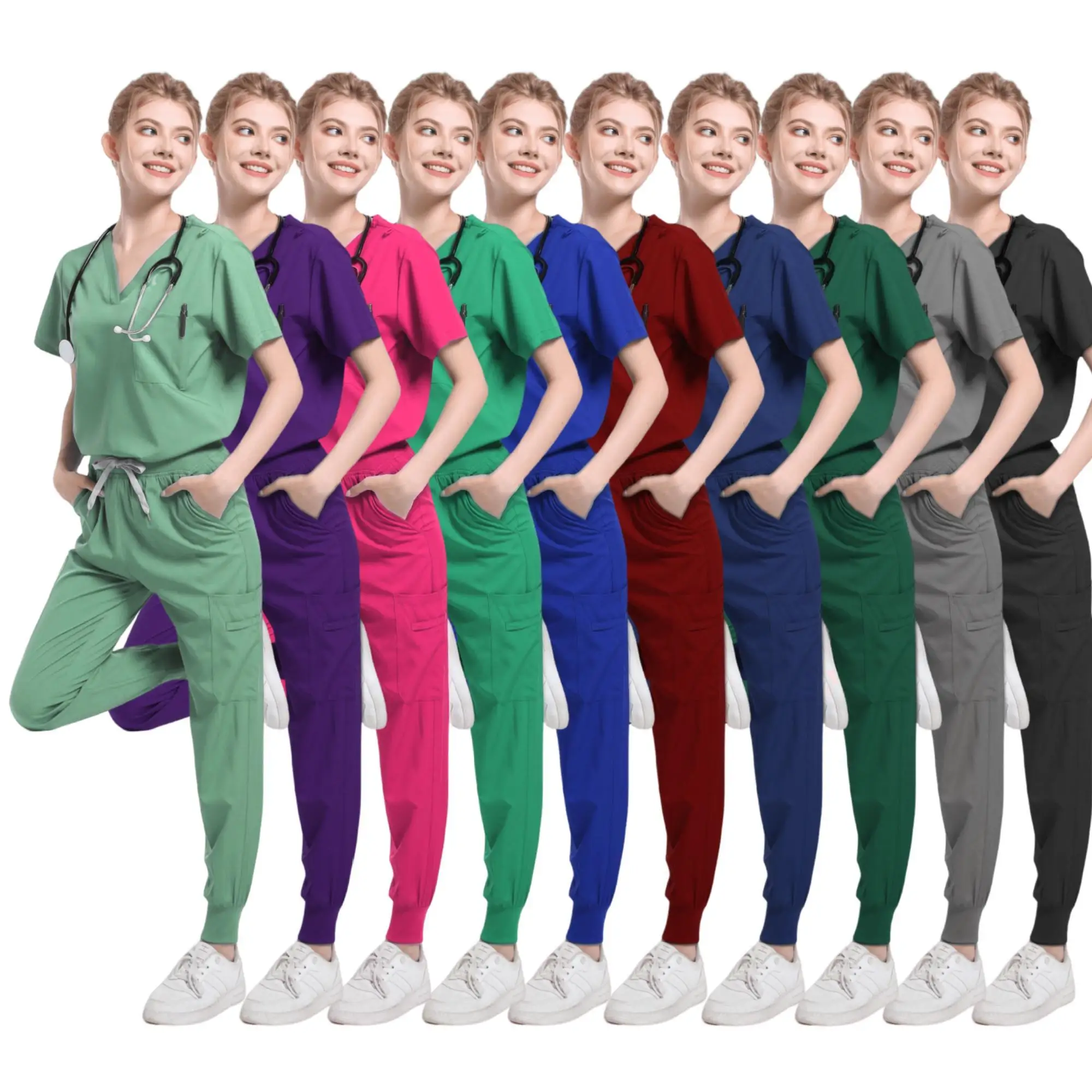 Unisex-Multicolor-Scrubs-Uniformes-M-dicos-SPA-Beleza-Uniforme-Dentista ...