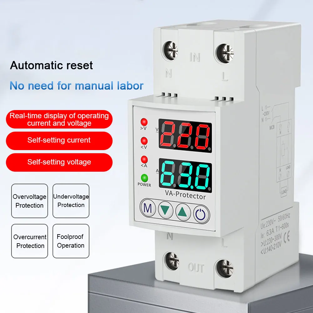 Relay-Over-Current-Protector-220V-Over-Voltage-Under-Voltage-Reclosing ...