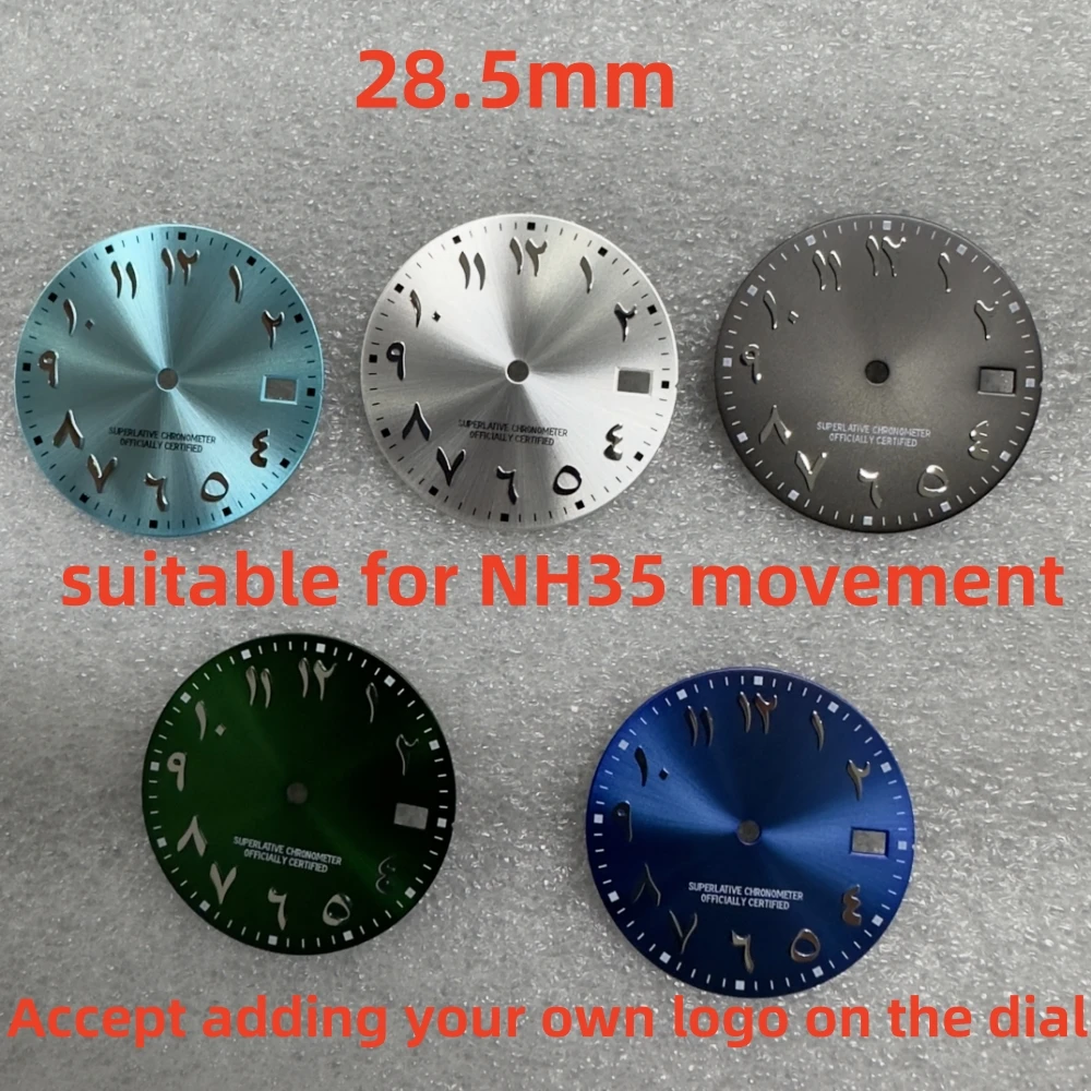 NH35-Dial-Arabic-Letter-Numerals-Dial-No-Logo-28-5mm-Watch-Face-for ...