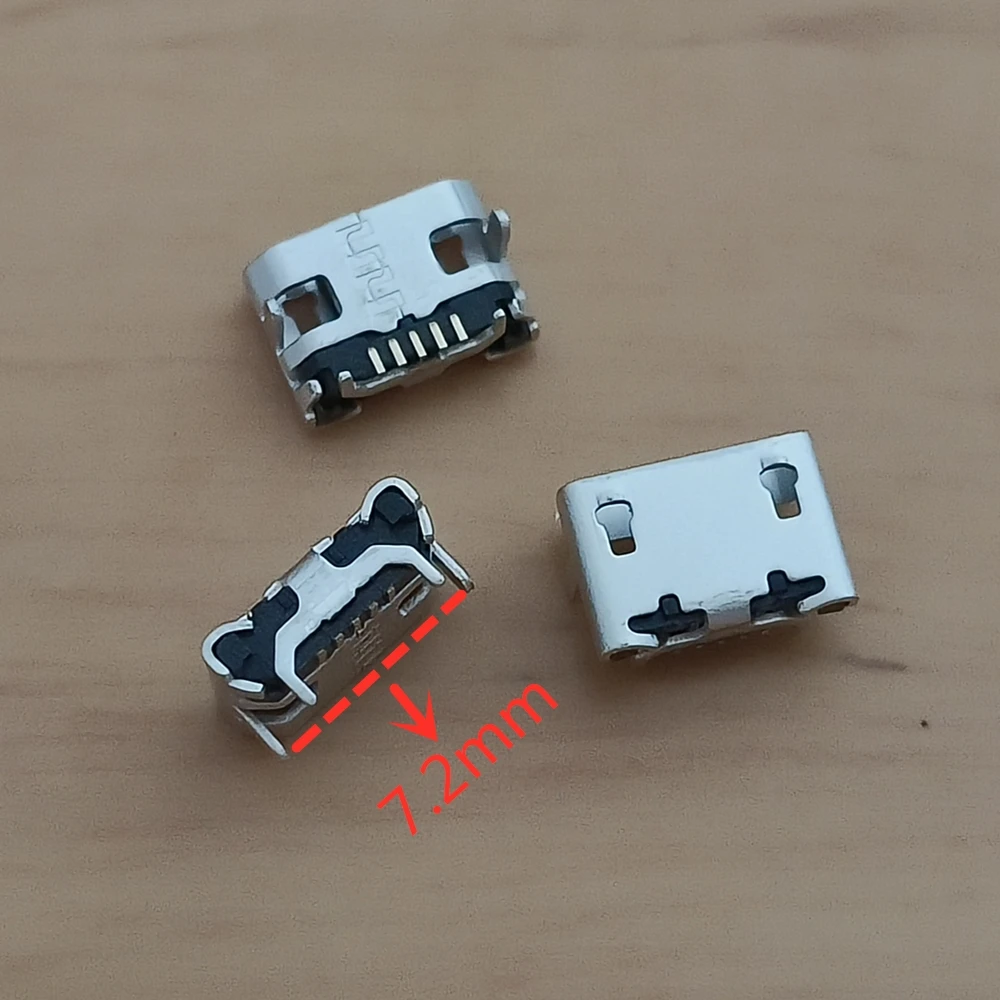 10-100pcs-lot-Micro-USB-Connector-5pin-Jack-Female-Socket-7-2mm-Ox-horn ...