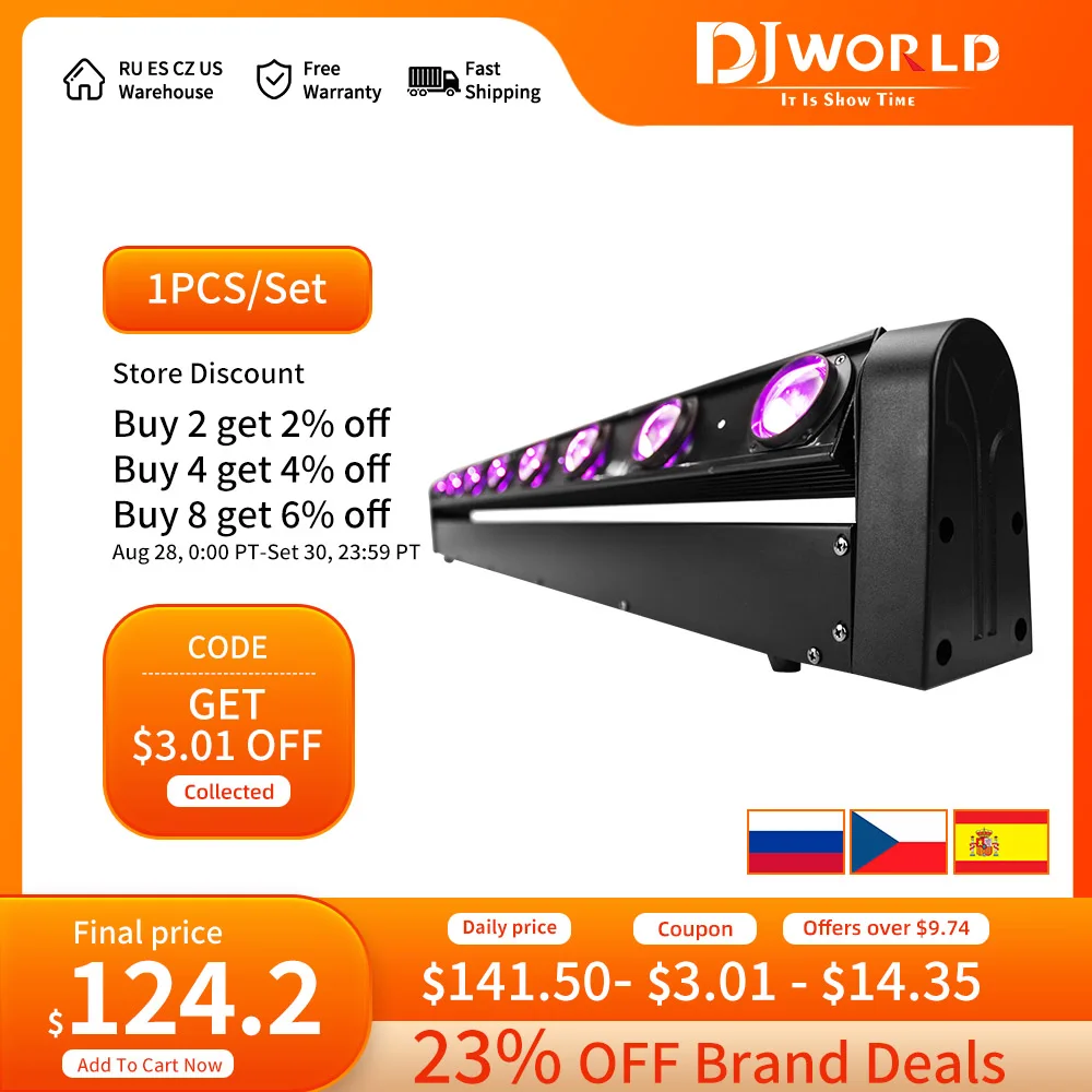 8X12W-LED-Beam-Moving-Head-Light-Bar-9-38-DMX-Hot-Wheel-Infinite ...